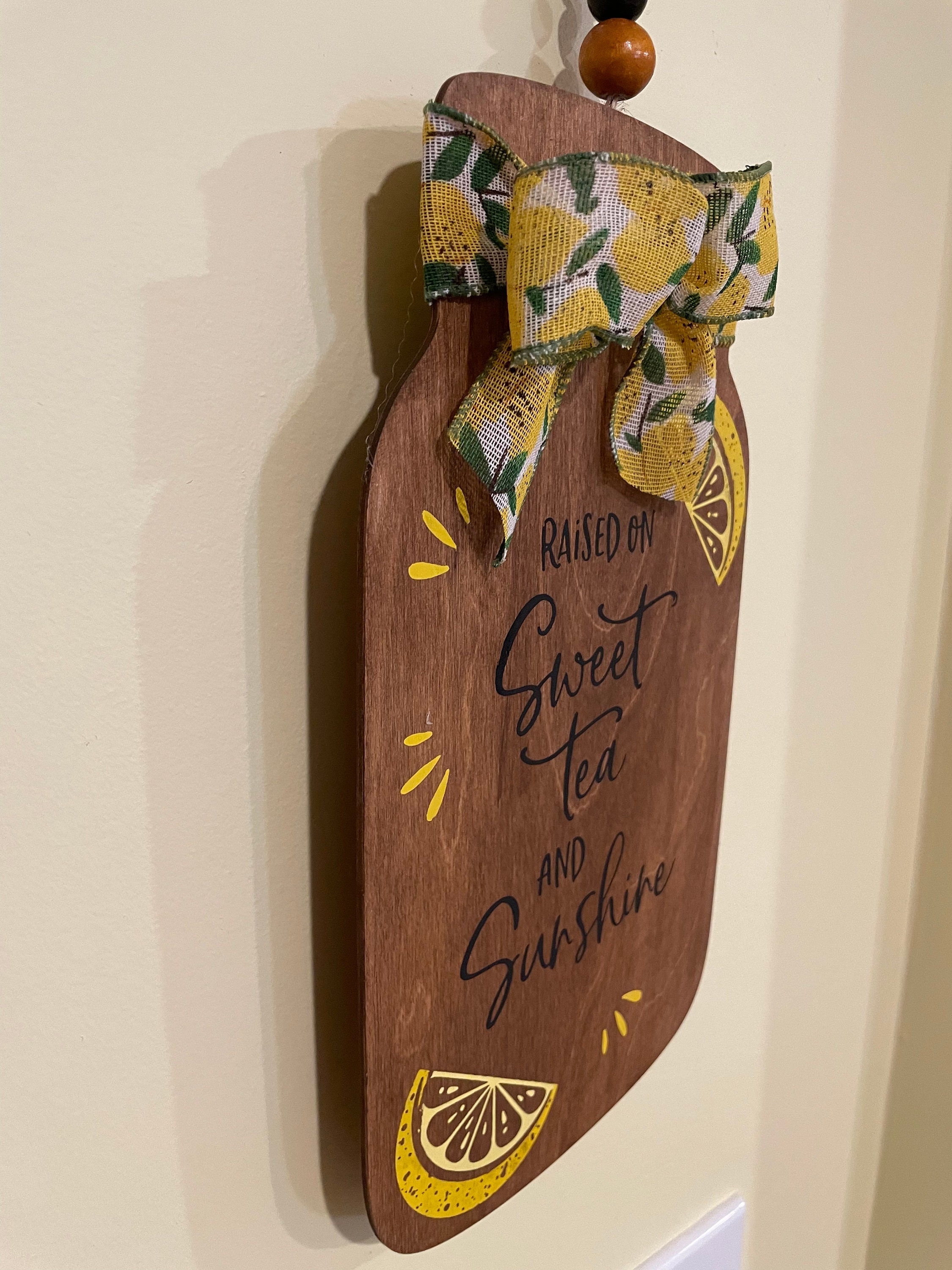 Wood Mason Jar Sign, Raised on Sweet Tea and Sunshine, Fun Wood Sign ...