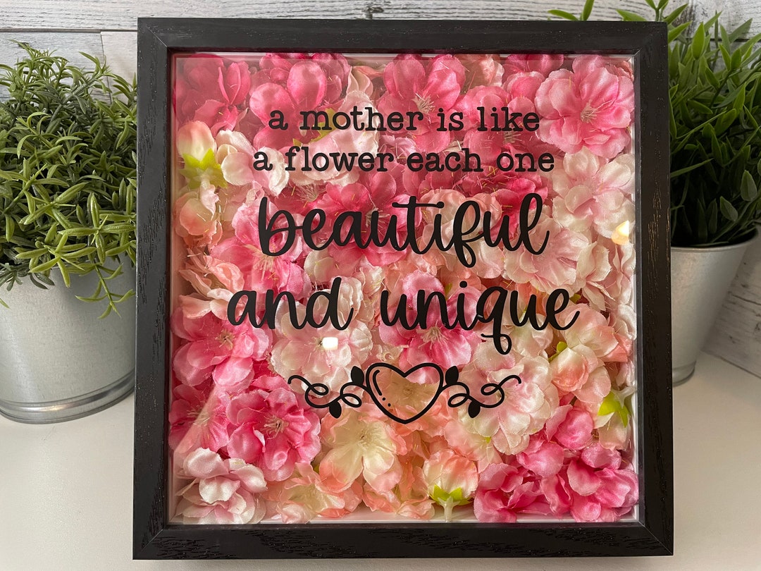 Mother Shadow Box, Mothers Day Gift, Flower Filled Shadow Box Wall ...