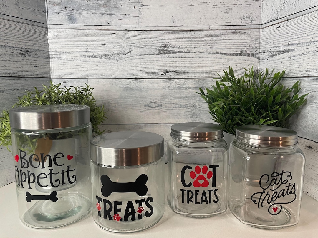 Pet Treat Jars, Dog or Cat Treat Containers, Treat Jar for Your ...