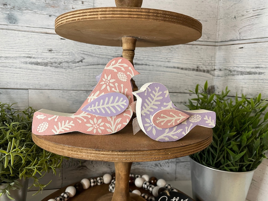 Reversible Bird Cutouts Set, Easter Bird Pair, Set of Spring Birds ...