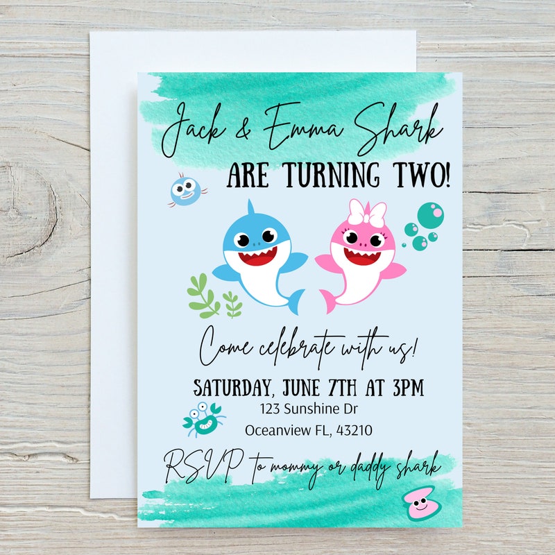 Baby Shark Invitation - Etsy