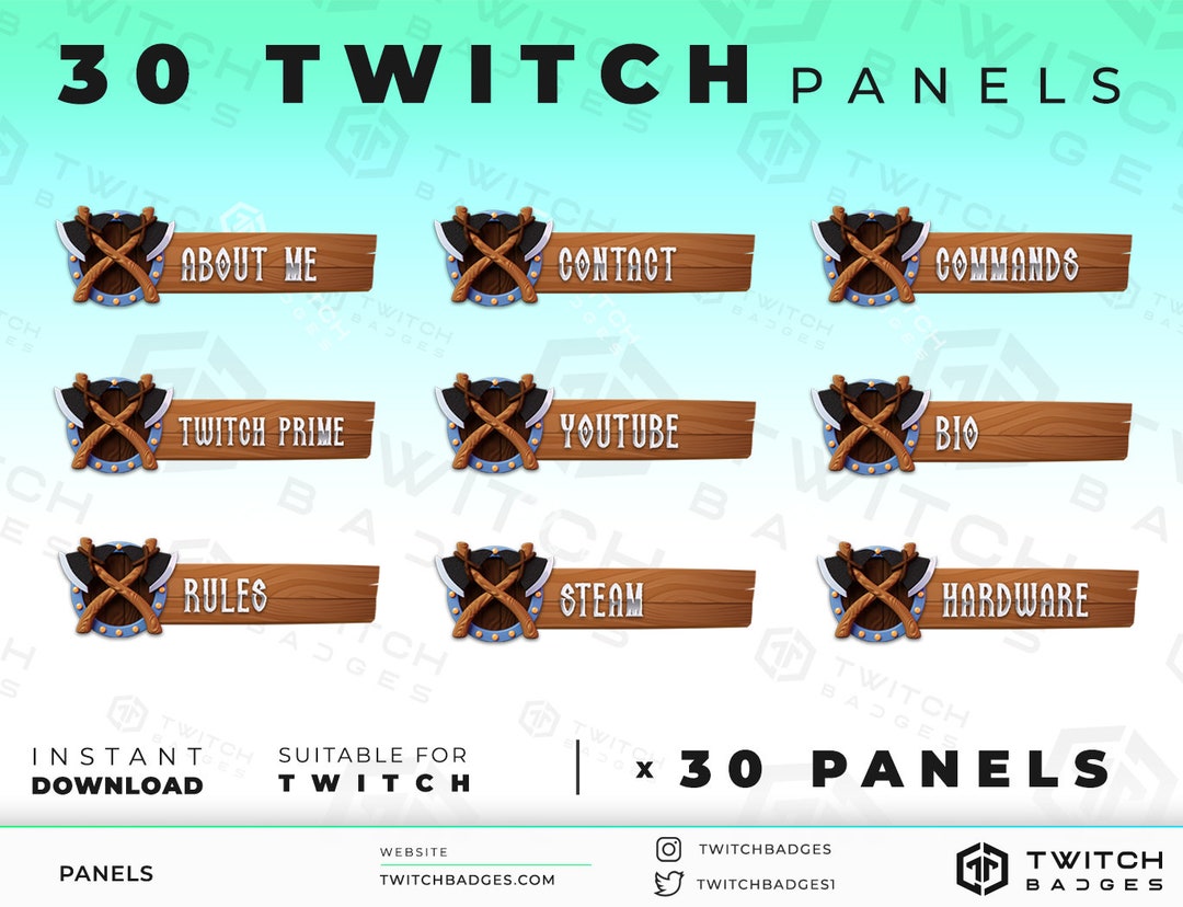 30 Twitch Panels/ Viking Twitch Panels/ Suitable for Twitch/panels for ...