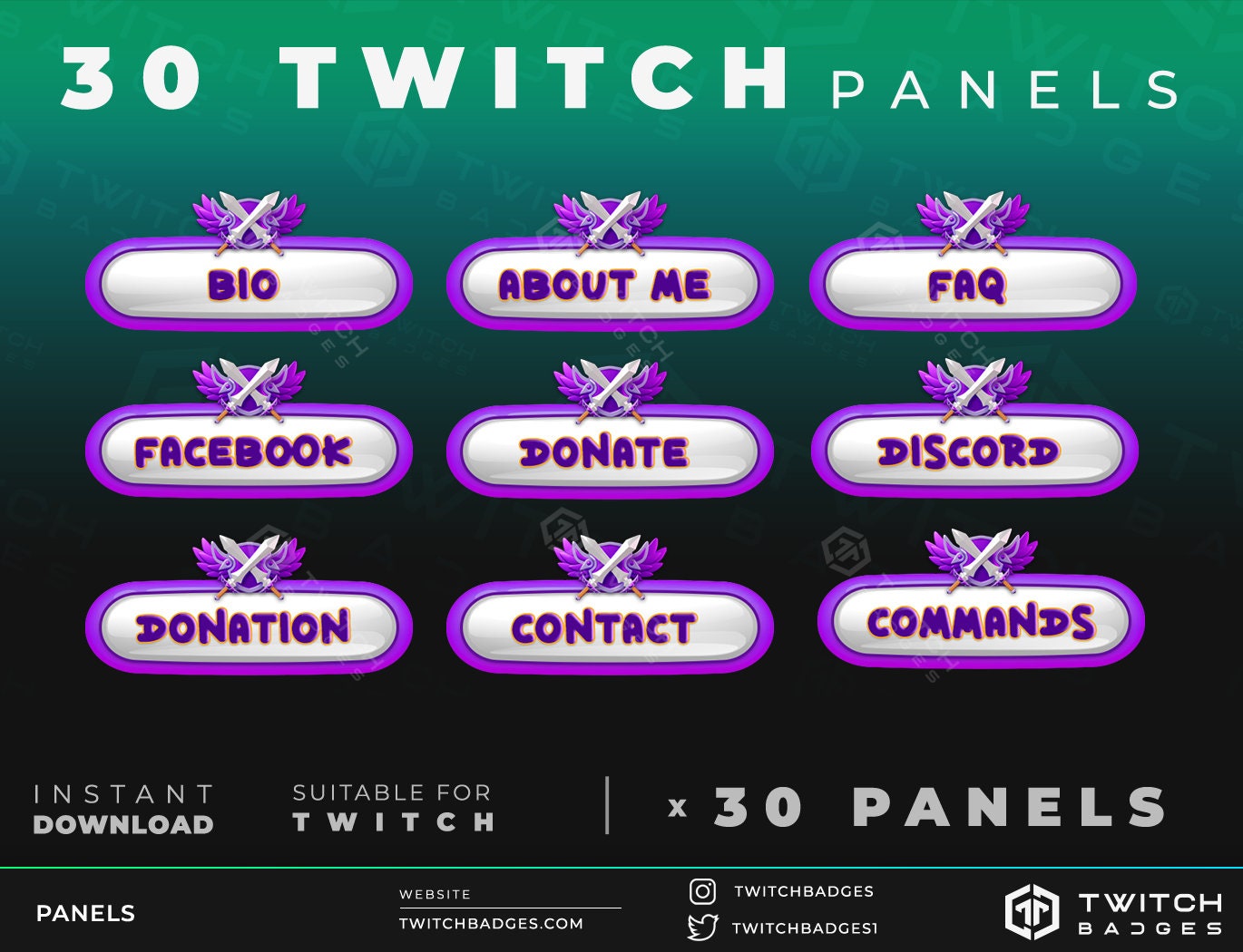 30 Twitch Panels/ Fantasy Twitch Panels/ Suitable for - Etsy