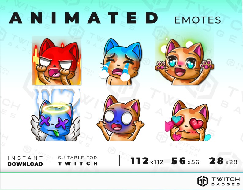 Animated Cats Emotes Animated Twitch Emotes Animated Emotes Etsy Uk