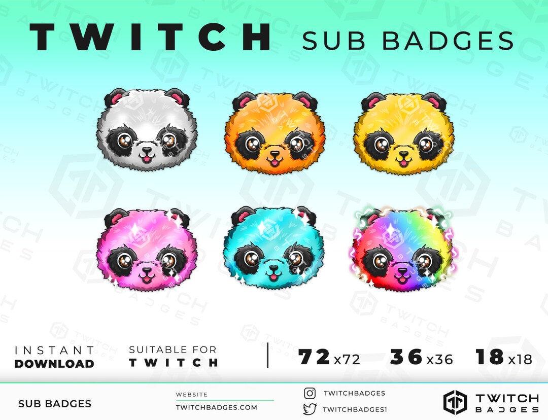 Panda Twitch Sub Badges/cheer Badges/subscriber Badge/ Bit - Etsy Australia