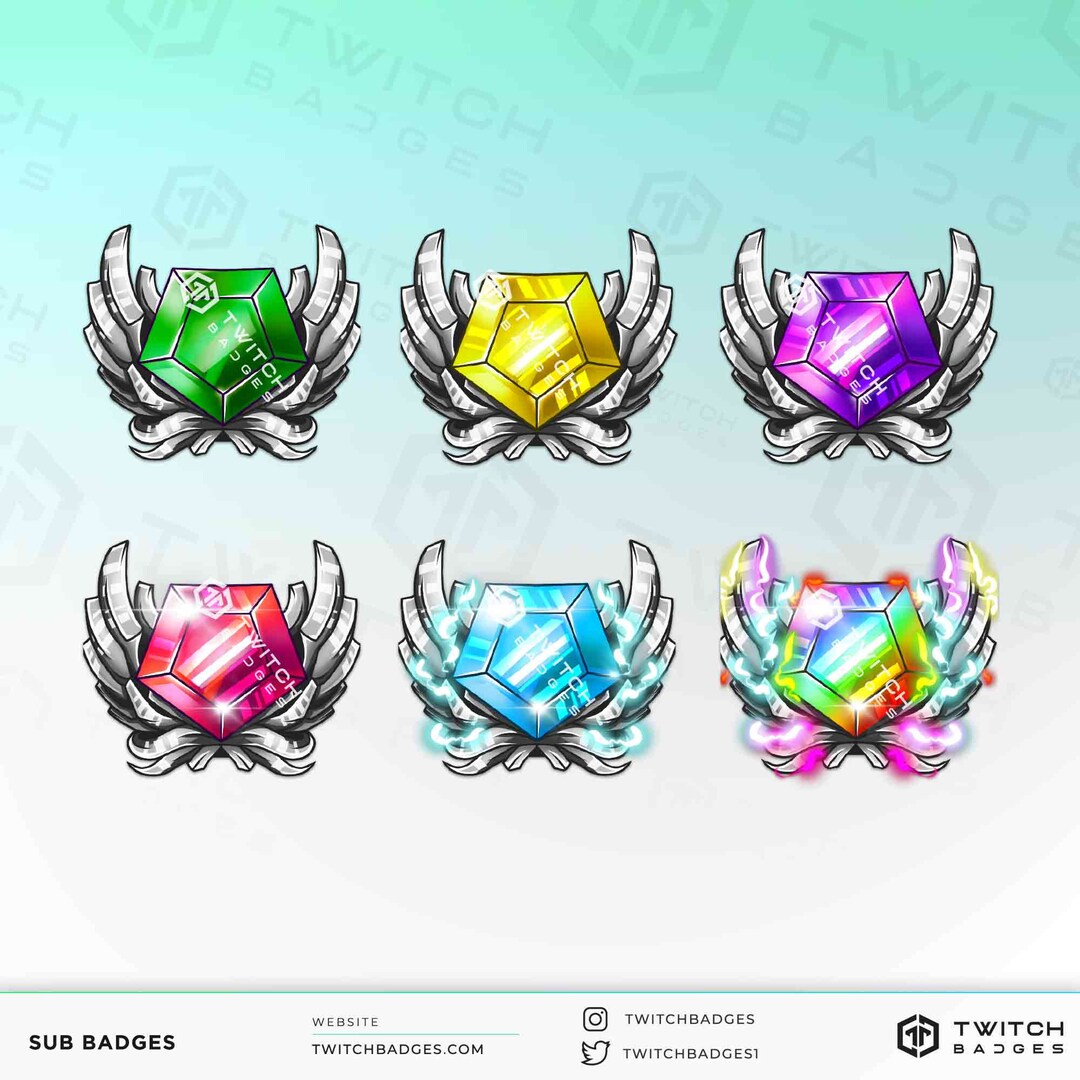 Twitch Sub Badges Fantasy Crystal Cheer Badges Subscriber - Etsy