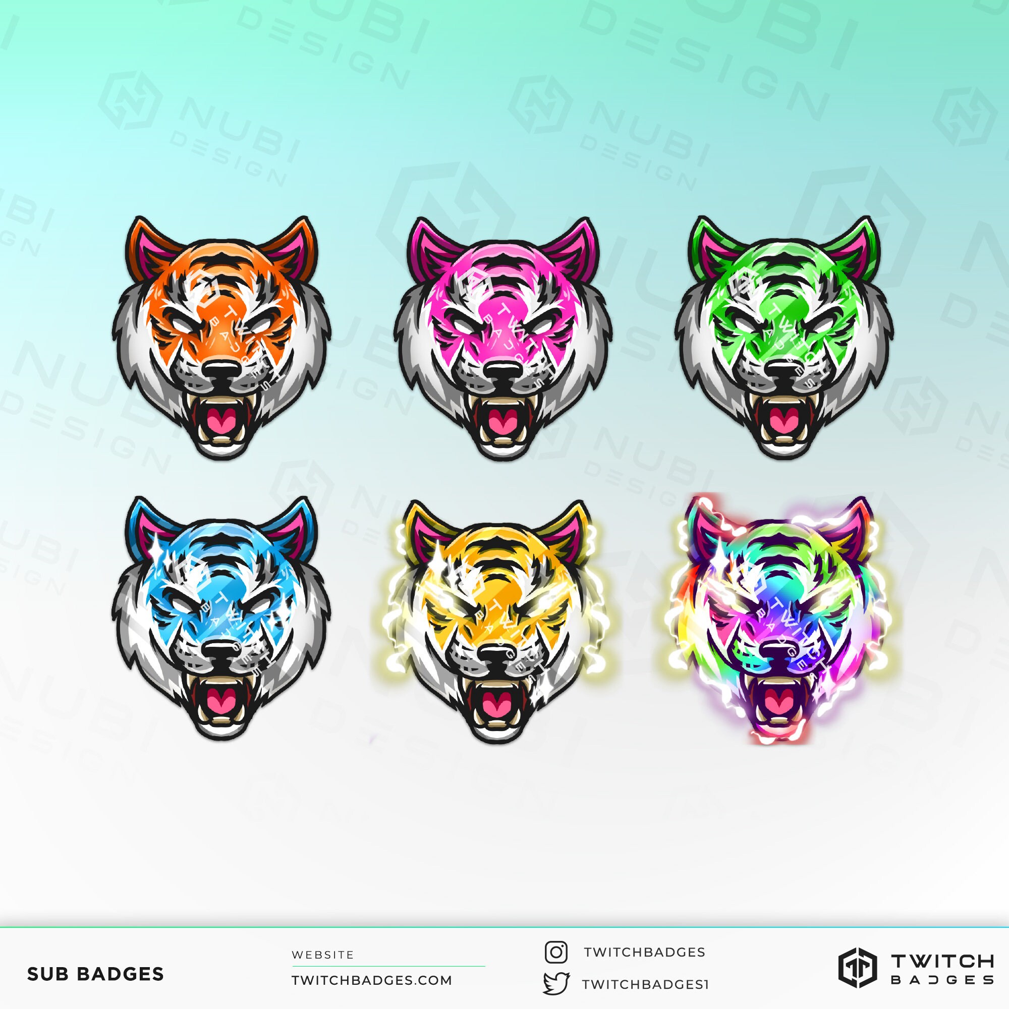 Twitch Sub Badges Tiger Cheer Badges Subscriber Badge Bit Badges Twitch ...