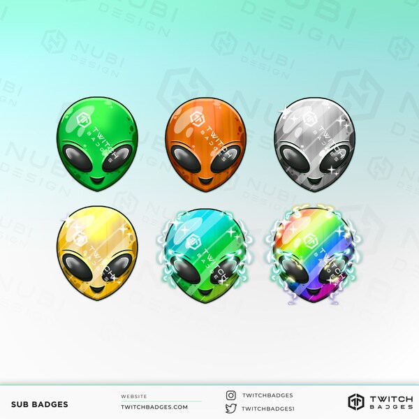 Twitch Alien Sub Badge - Etsy