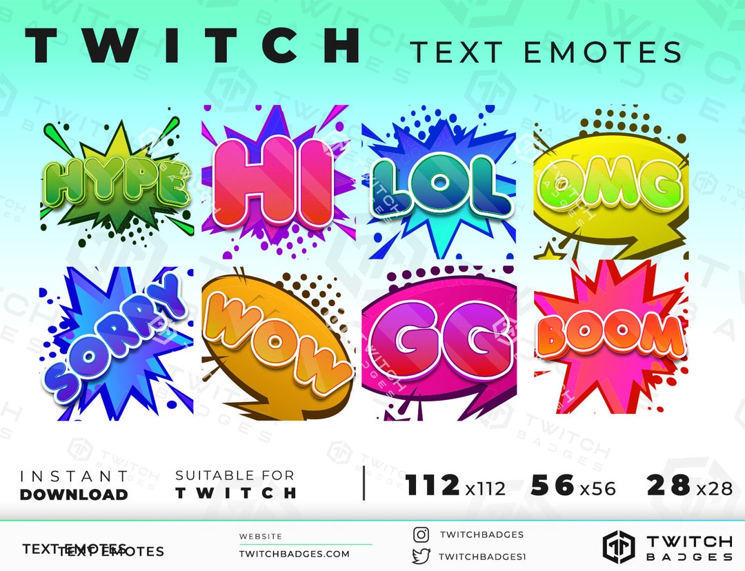 Twitch Text Emote Text Emotes, Twitch Emotes,omg Emote, GG Emote, Sub ...