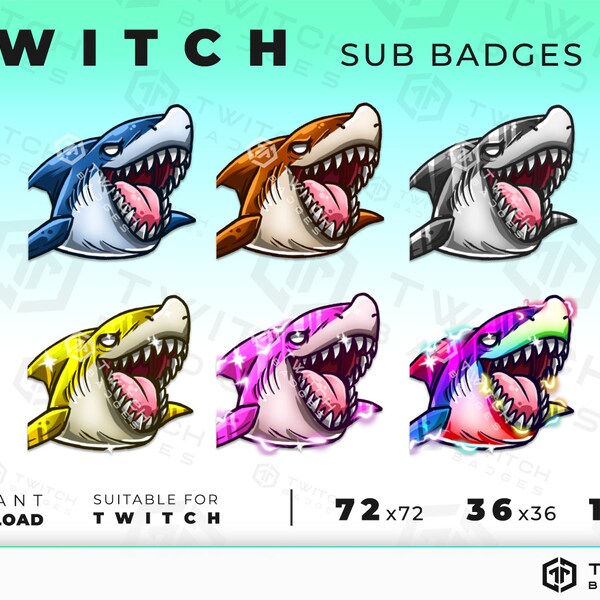 Shark Sub Badge Twitch - Etsy