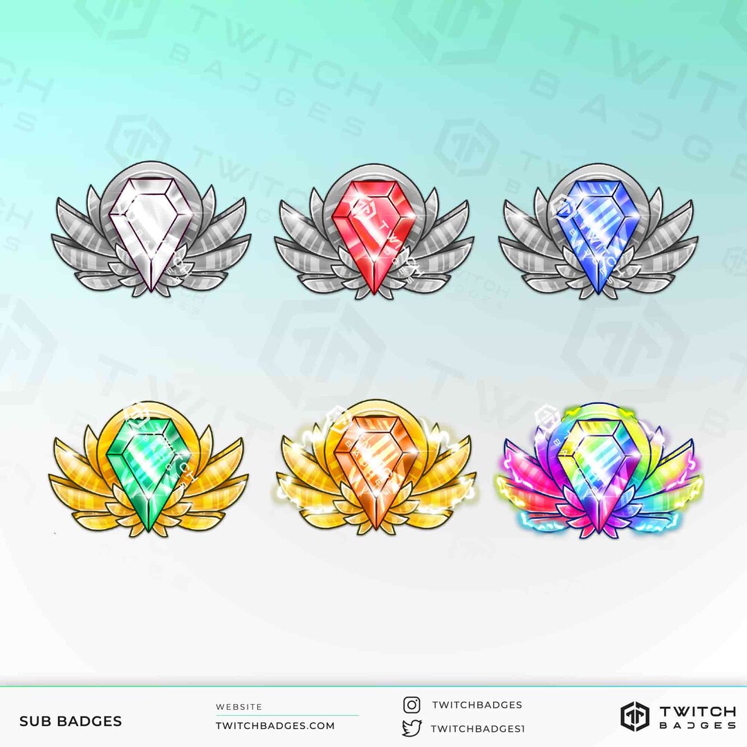 Twitch Sub Badges Victory Gemstones Cheer Badges Subscriber - Etsy