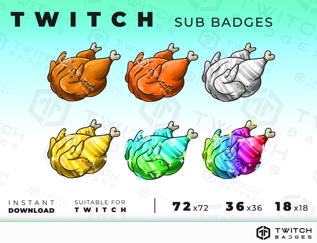 Twitch Sub Badges Chicken Cheer Badges Subscriber Badge Bit Badges ...
