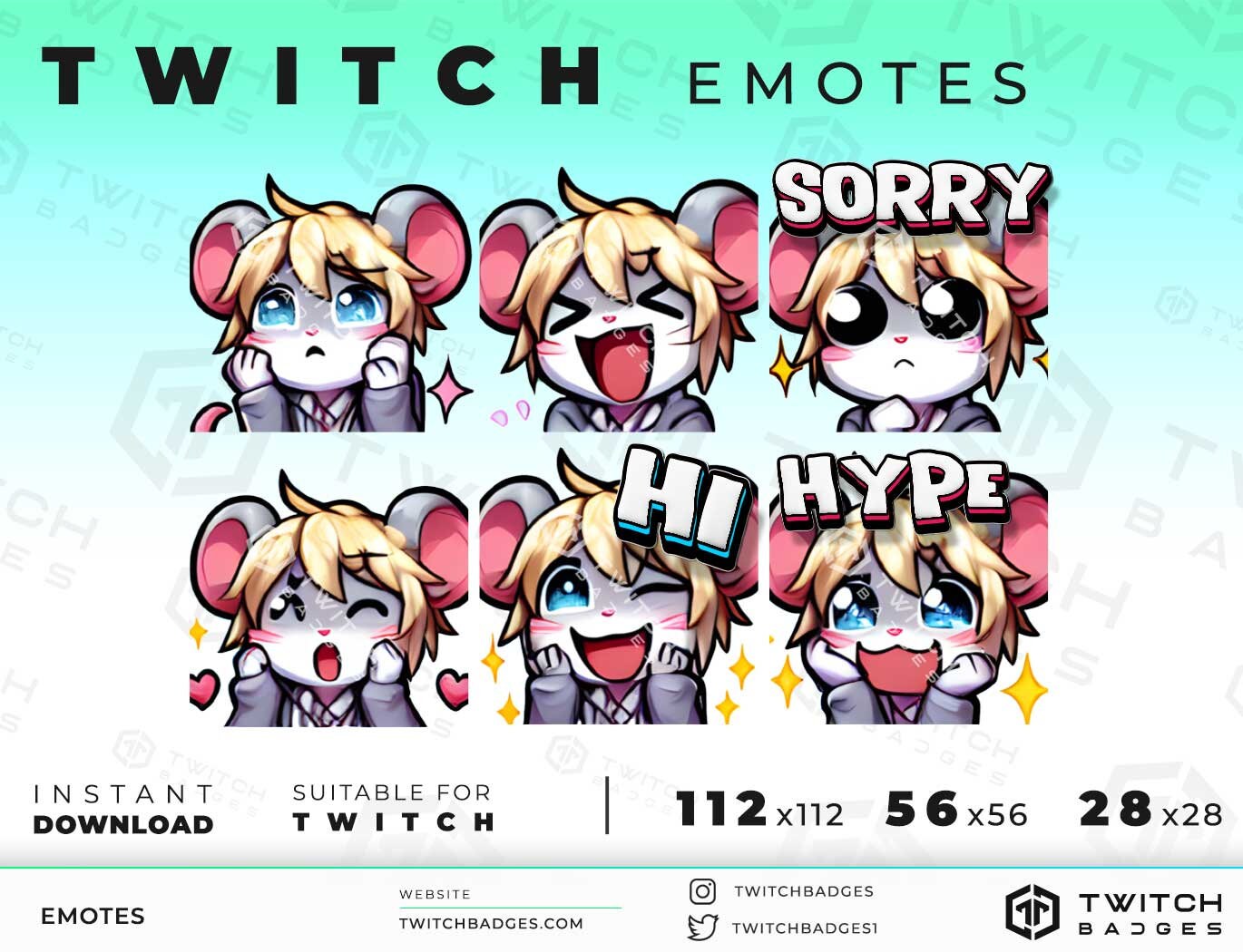 Twitch Emotes, Mouse Emotes, Anime Twitch Emotes, Discord Emotes, Chibi ...