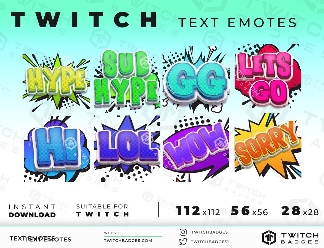 Twitch Text Emote Text Emotes Twitch Emotesomg Emote GG - Etsy Australia
