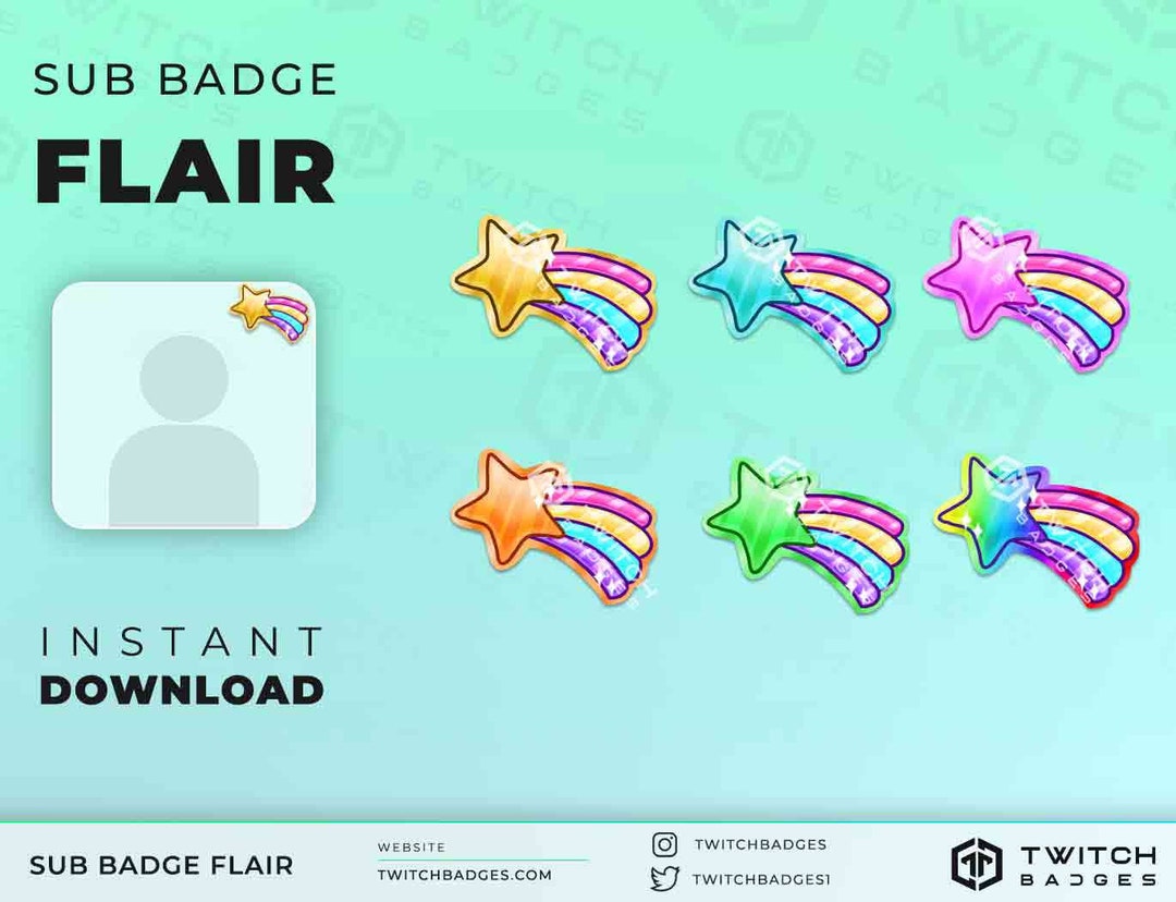 Twitch Sub Badge Flair/rainbow Flair Collection/sub Badge Flair - Etsy