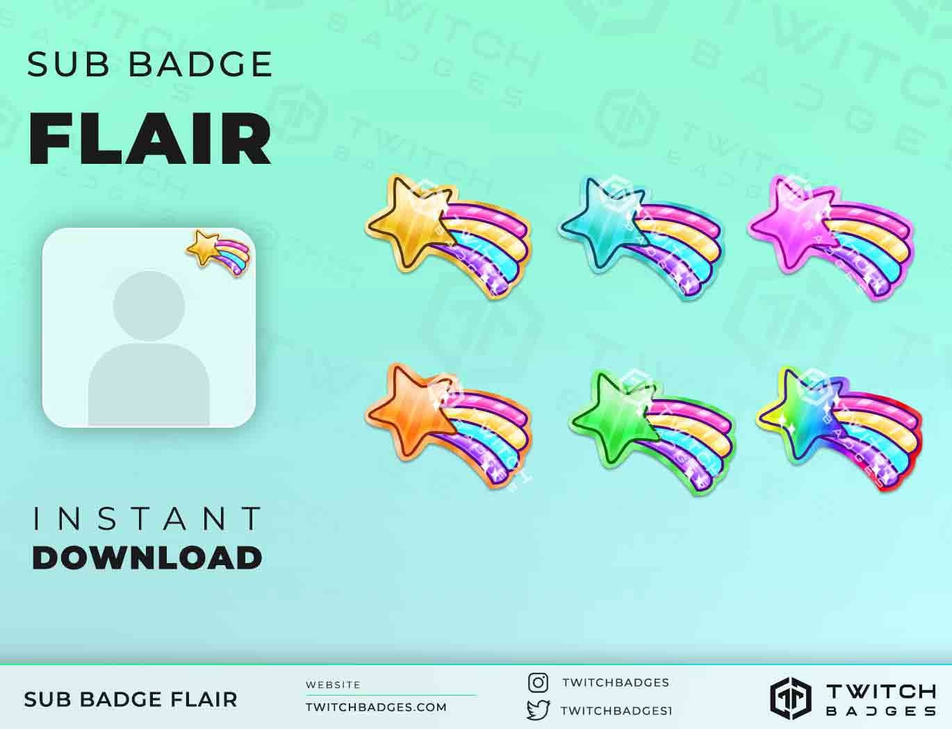Twitch Sub Badge Flair/rainbow Flair Collection/sub Badge - Etsy