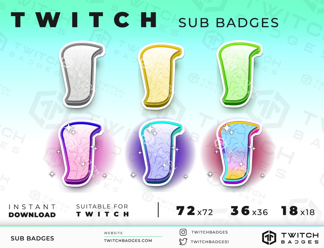 Twitch Sub Badges Letter I Cheer Badges Subscriber Badge Bit - Etsy