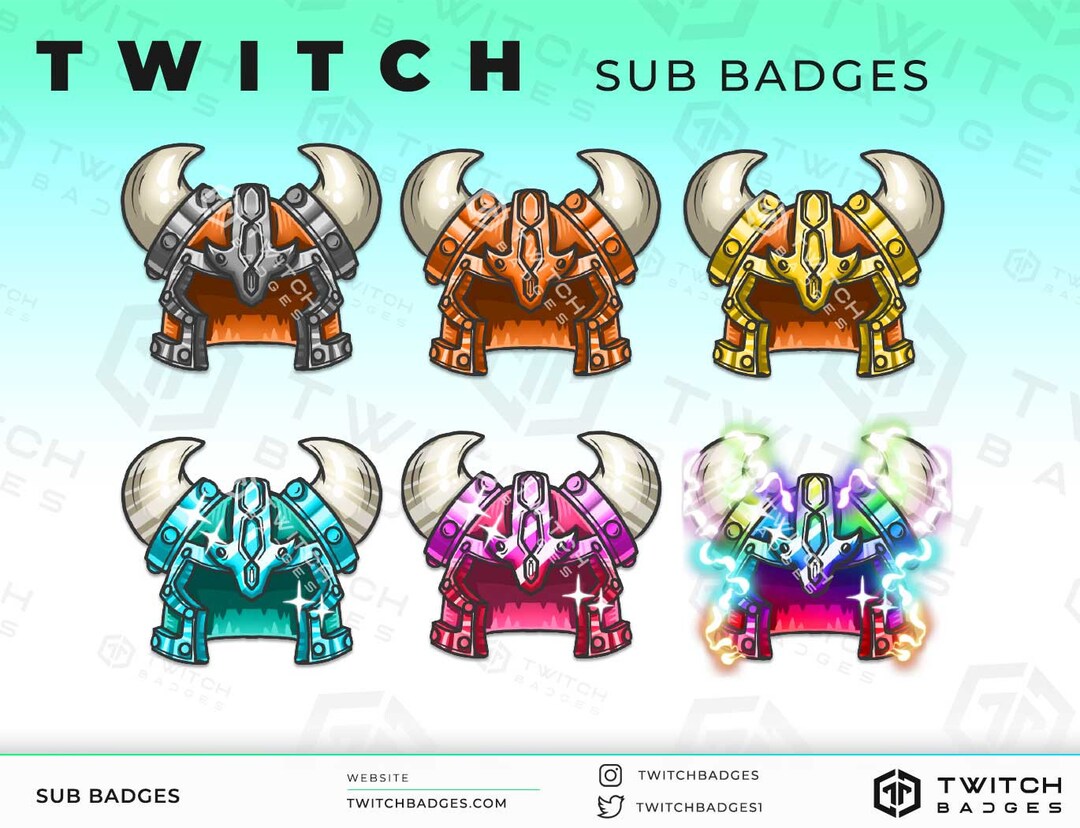 Twitch Sub Badges Viking Helmet Cheer Badges Subscriber Badge - Etsy