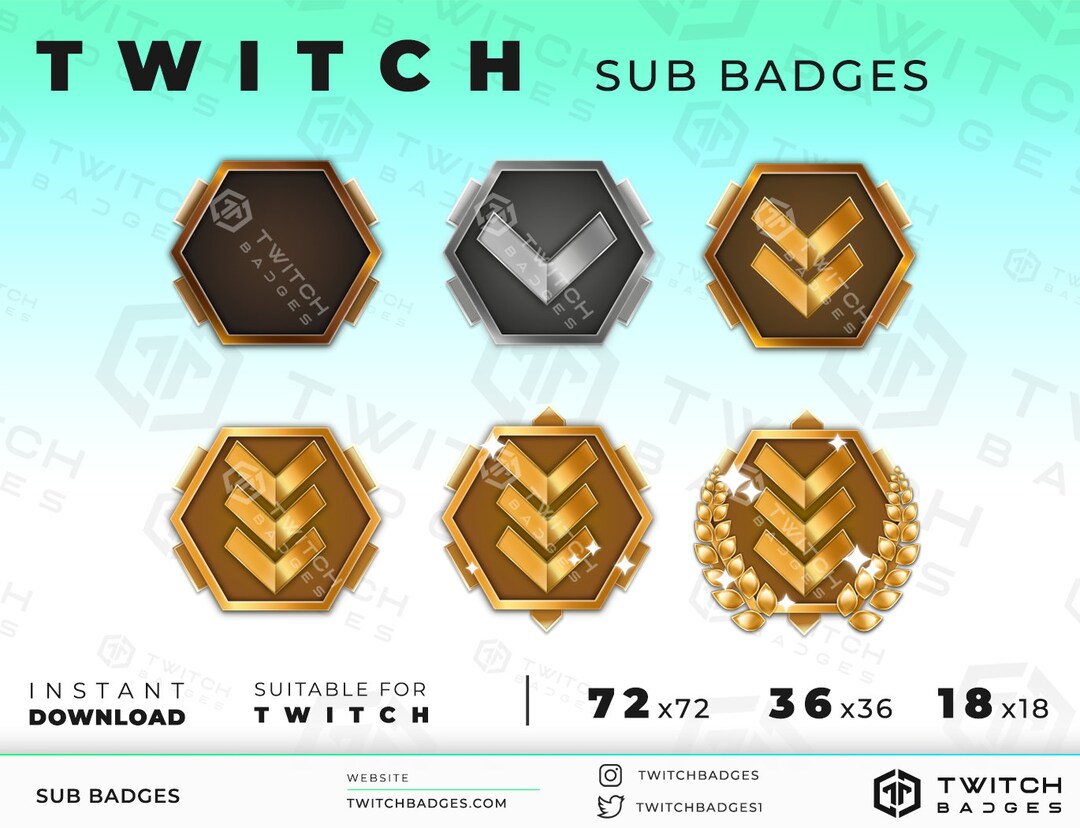 Twitch Sub Badges Military Cheer Badges Subscriber Badge Bit Badges ...