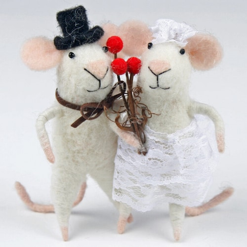 Wedding Cake Topper Wedding Mice Bride and Groom Mouse - Etsy