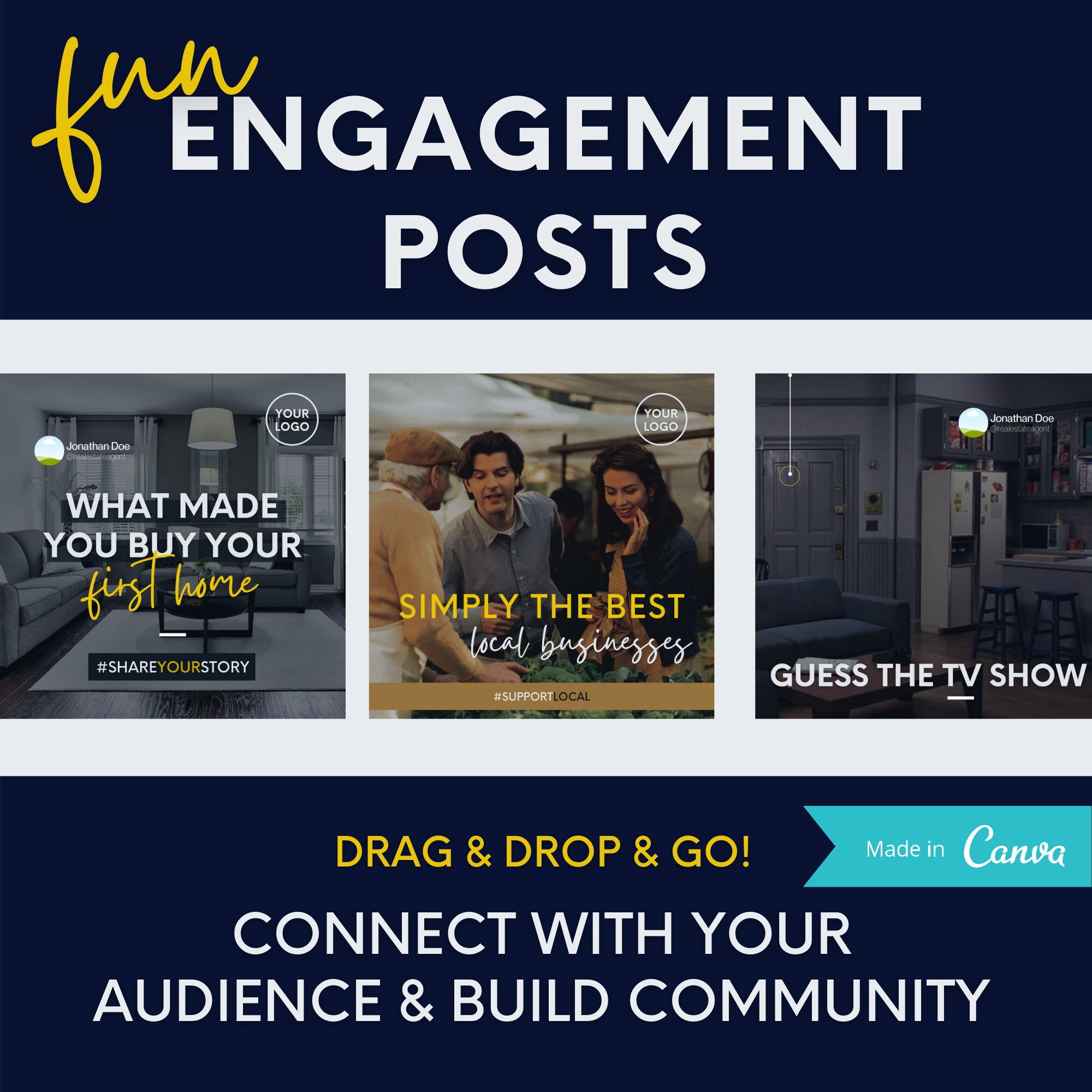 Real Estate Agent Social Media Posts Modern Realtor Etsy