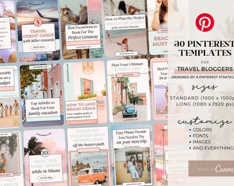 Pinterest Templates for Travel Blogger Pinterest Graphics Canva ...