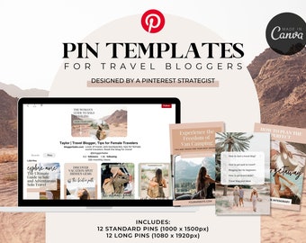 Pinterest Templates for Travel Blogger Pinterest Graphics Canva ...