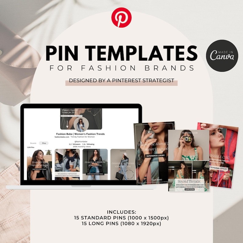 Pinterest Templates for E-commerce Fashion Blogger Pinterest Graphics ...