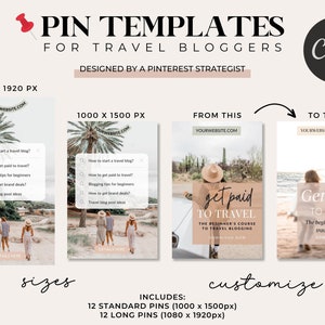 Pinterest Templates for Travel Blogger Pinterest Graphics Canva ...