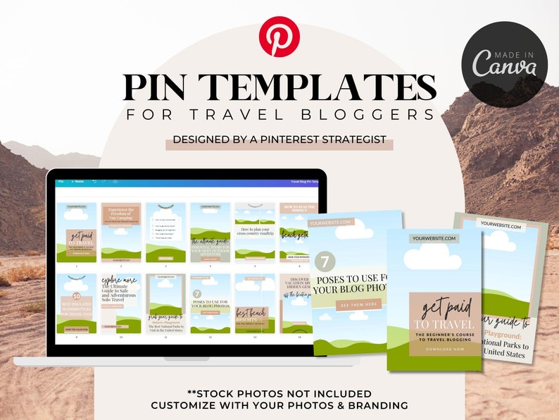 Pinterest Templates for Travel Blogger Pinterest Graphics Canva ...