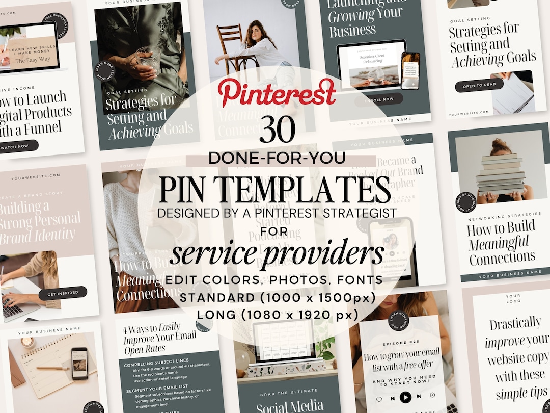 Pinterest Templates for Coaches Pinterest Graphics Canva Templates ...