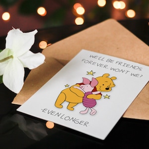 Cartoon Card, Friendship Card, Best Friends Card, Winnie the Pooh - Etsy