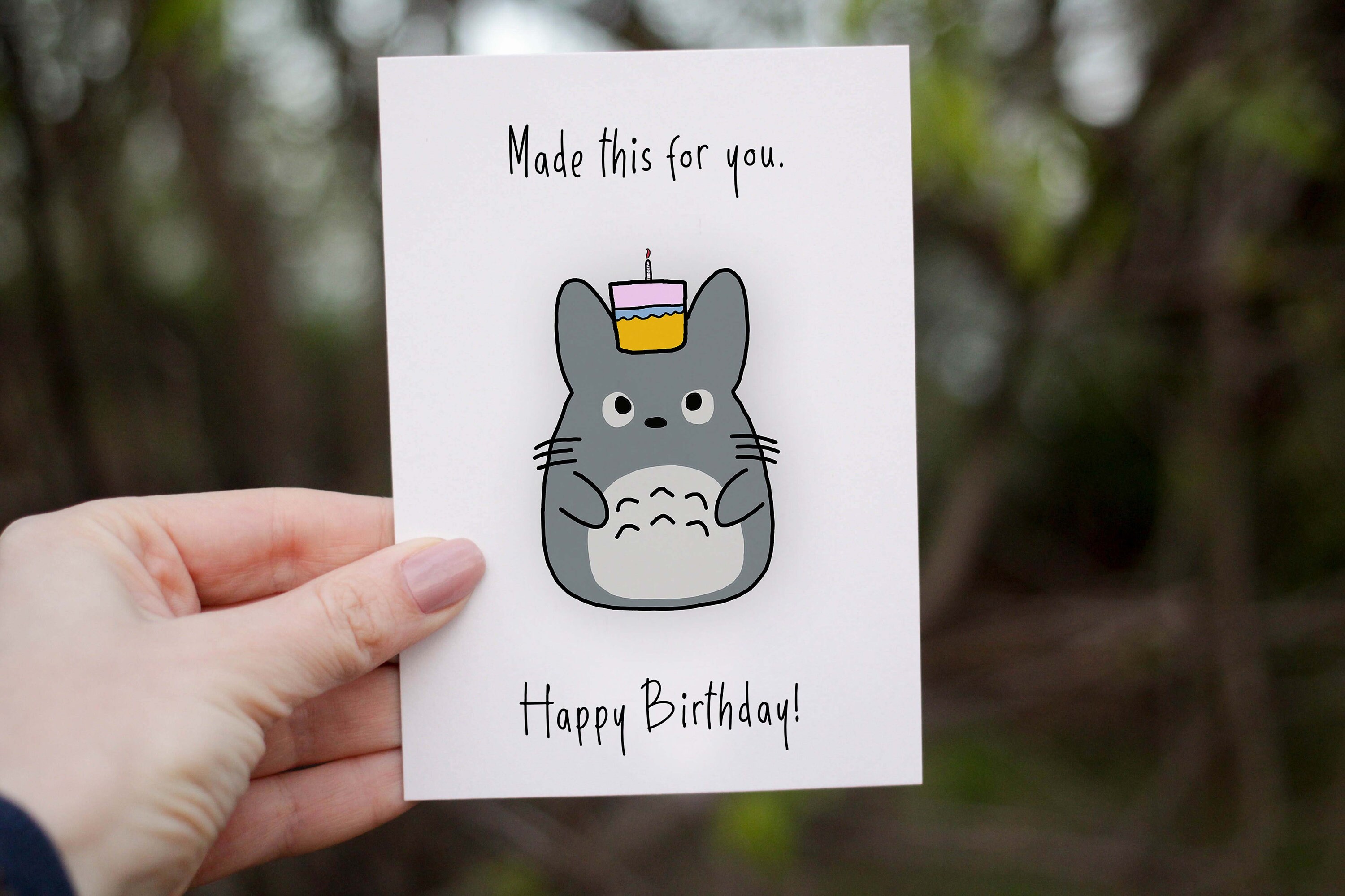 Anime Birthday Card, Totoro Birthday Card, Anime Card - Etsy