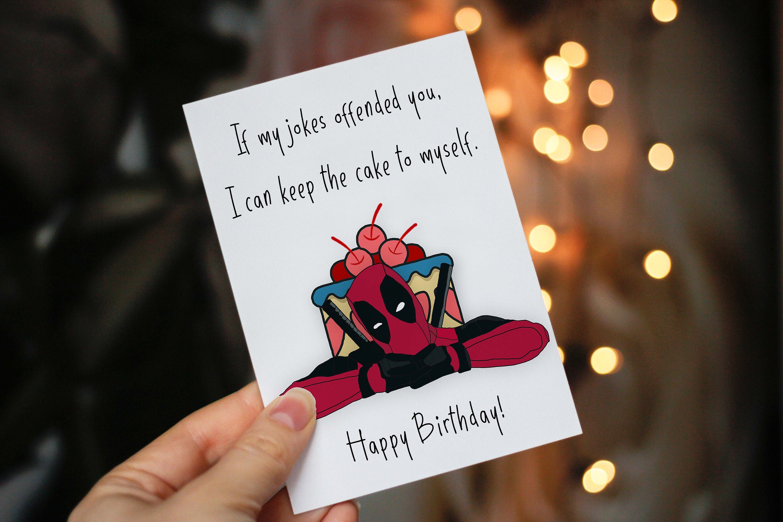 Deadpool Birthday Card, Deadpool Quotes, Deadpool Card - Etsy