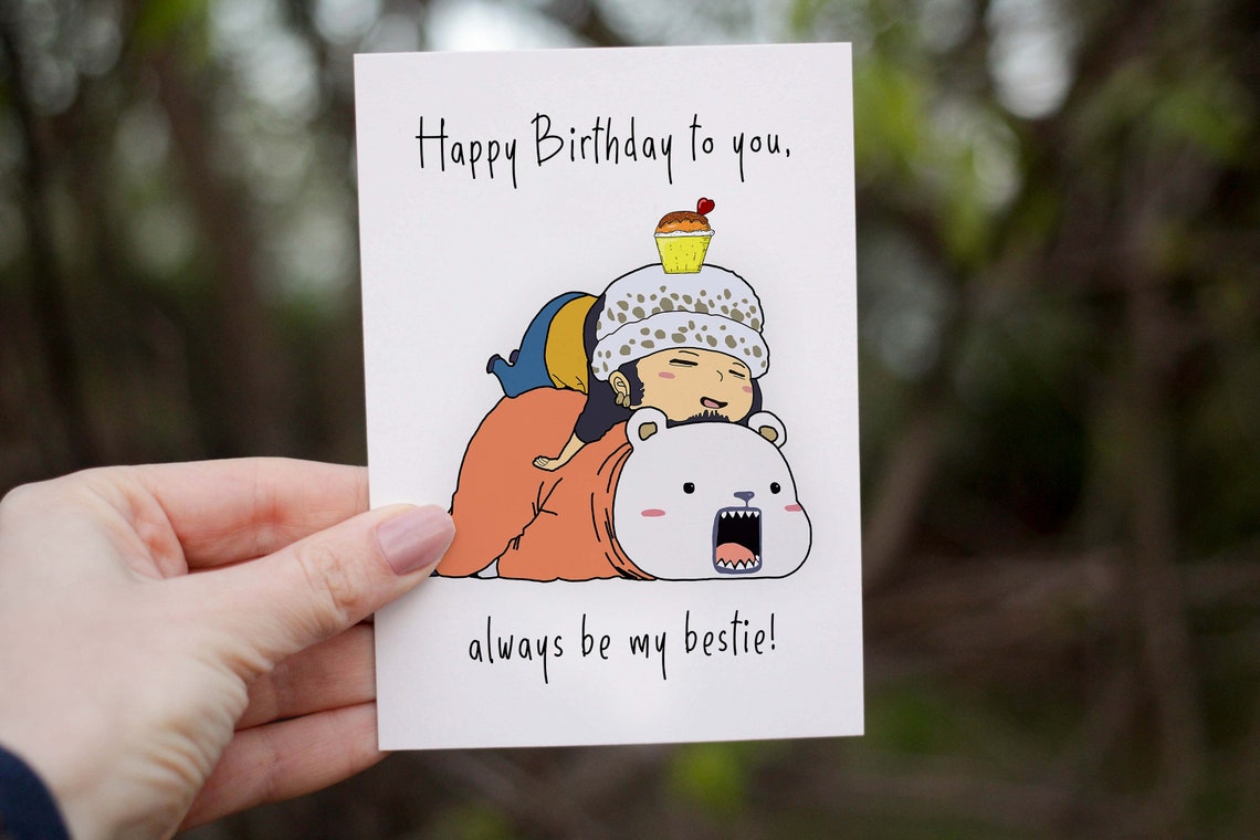 Anime Card, Anime Birthday Card, Digital Anime Art - Etsy