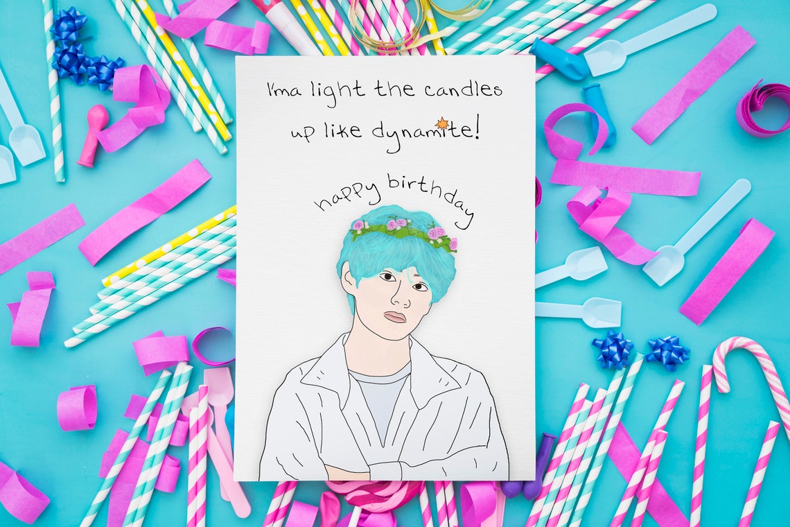 BTS V Birthday Card Kpop Idols Kim Tae-hyung Birthday BTS - Etsy