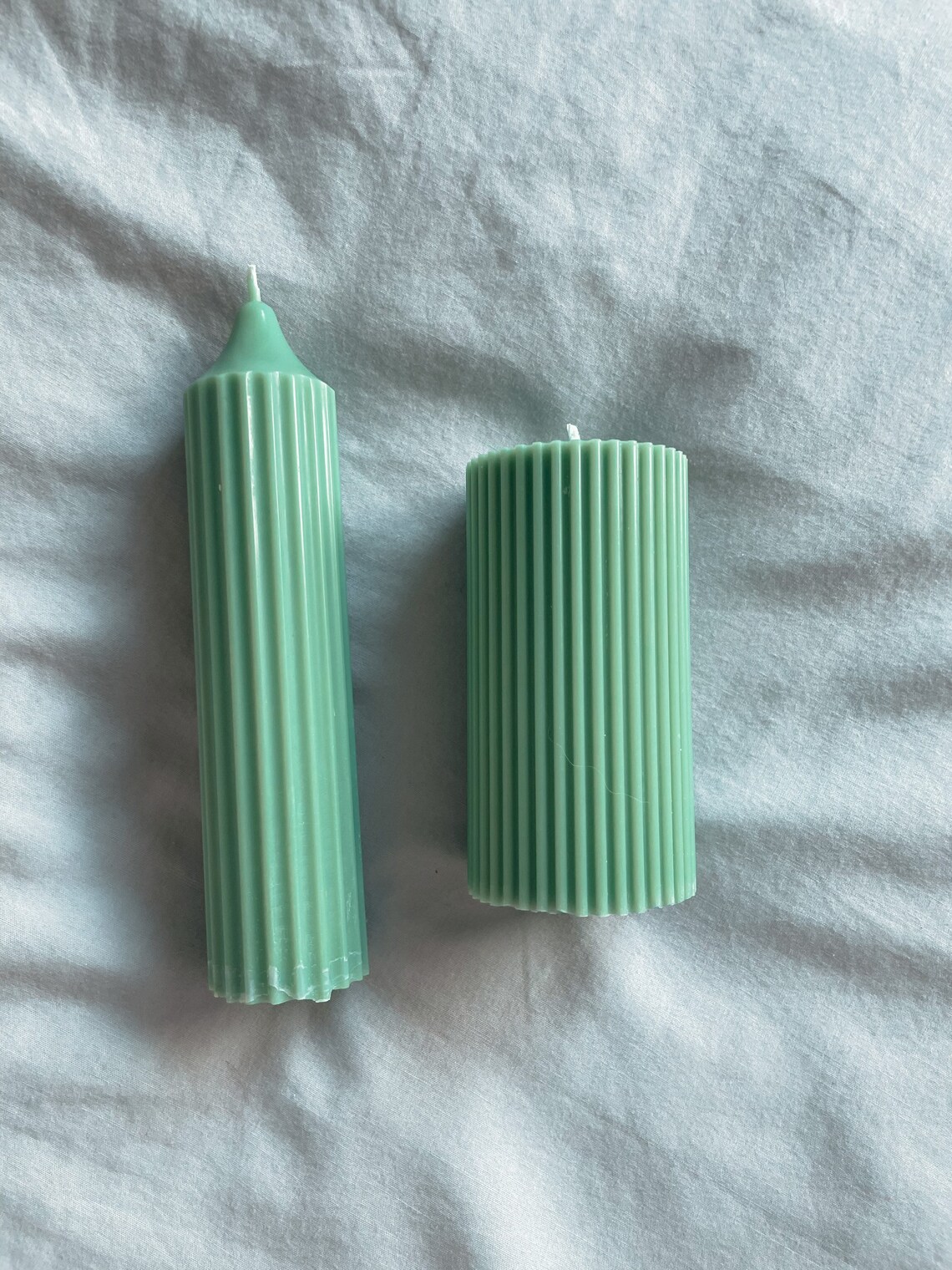 Colourful Two-toned Decorative Pillar Candlebrightpastelsoy - Etsy