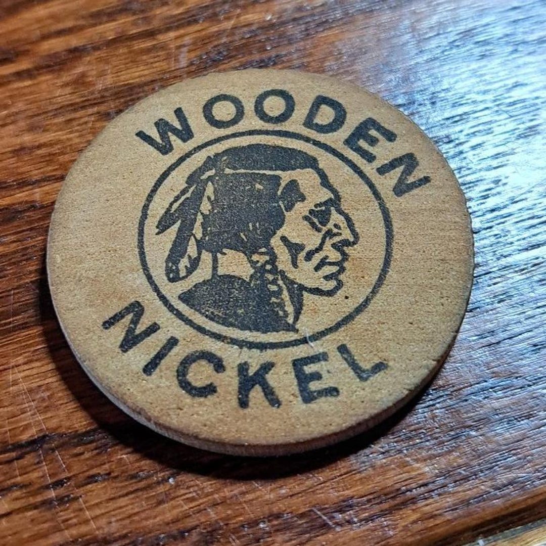 Collectable 1.5” Wooden Nickle Native American Face Advertising for ...