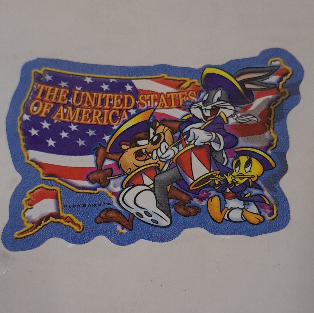 51-stickers USA Looney Tunes Sticker Vending Decals, 5-stickers Stars ...