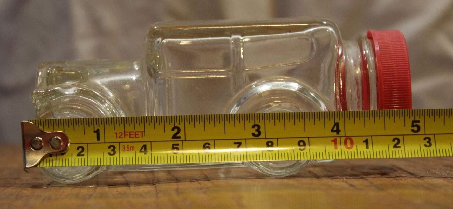 Vintage Glass Antique Automobile Candy Jar, With Red Lid. - Etsy