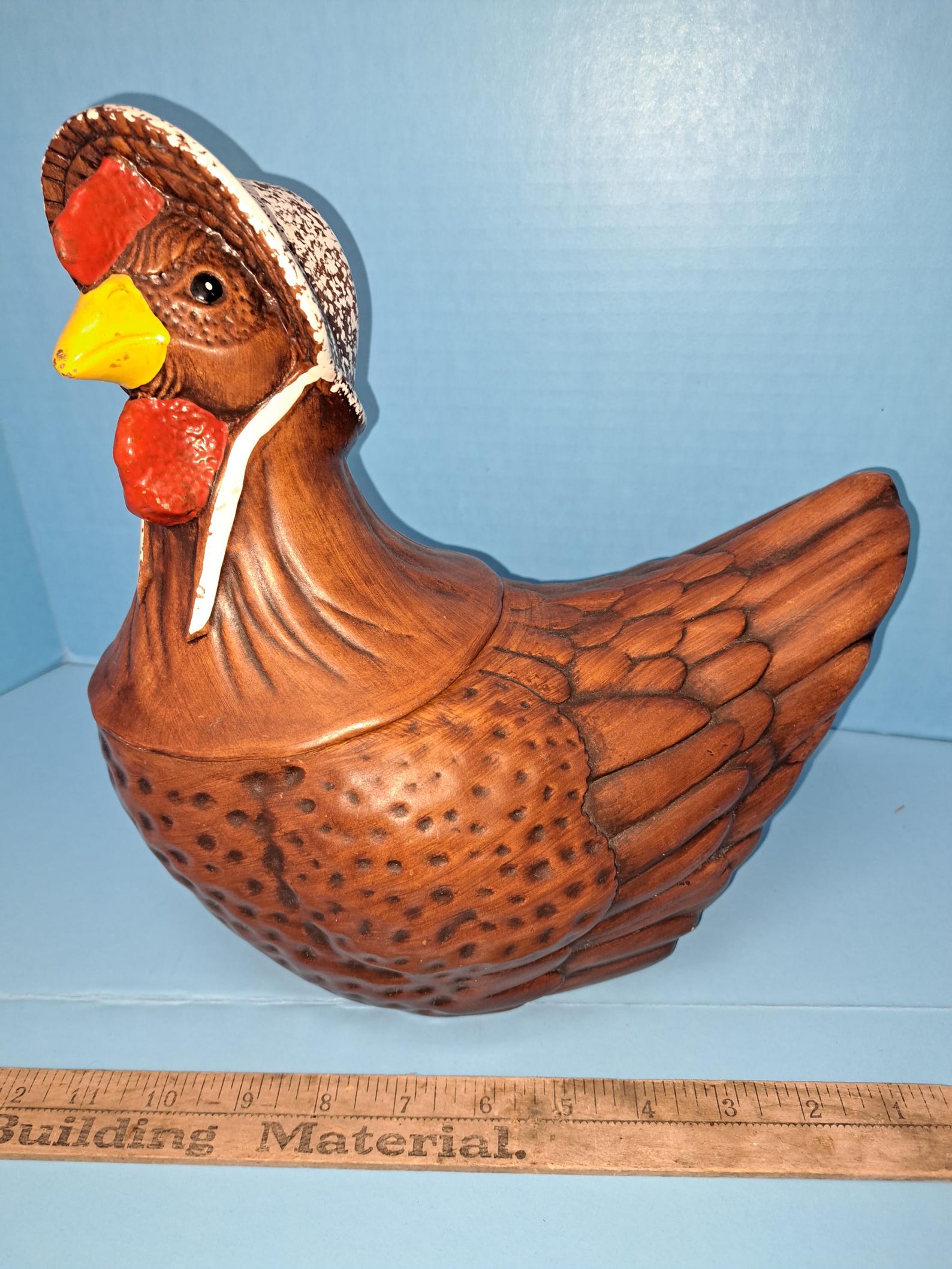 Red Hen Ceramic Cookie Jar With White Bonnet - Etsy