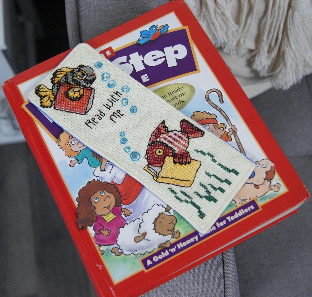 Read With Me Cross Stitch Bookmark - Etsy