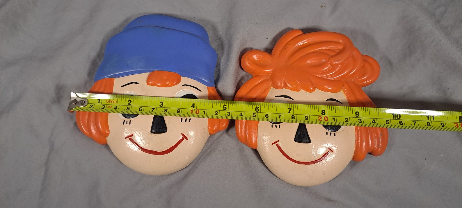 Raggedy Ann and Andy Chalk Ware Faces Wall Decor Vintage - Etsy