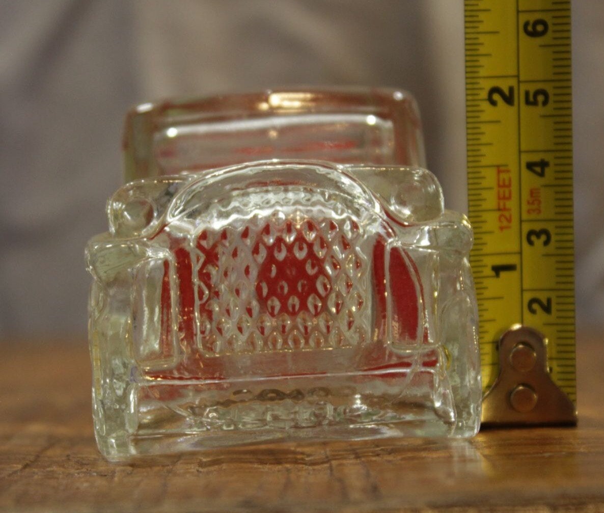 Vintage Glass Antique Automobile Candy Jar, With Red Lid. - Etsy