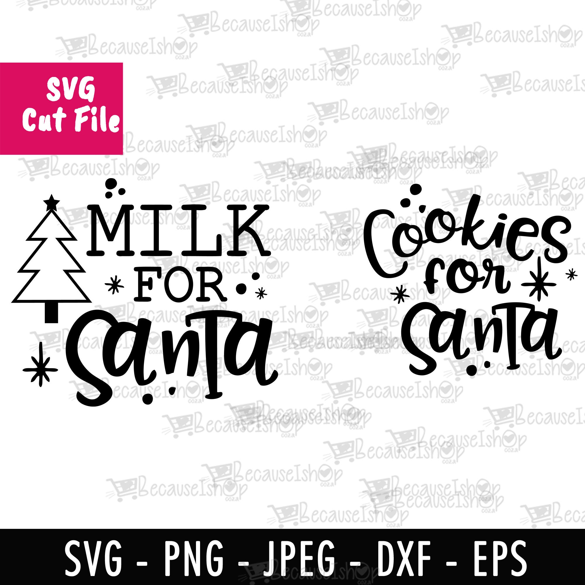 Milk for Santa, Cookies for Santa, Christmas Svg, Santa Claus, Xmas ...