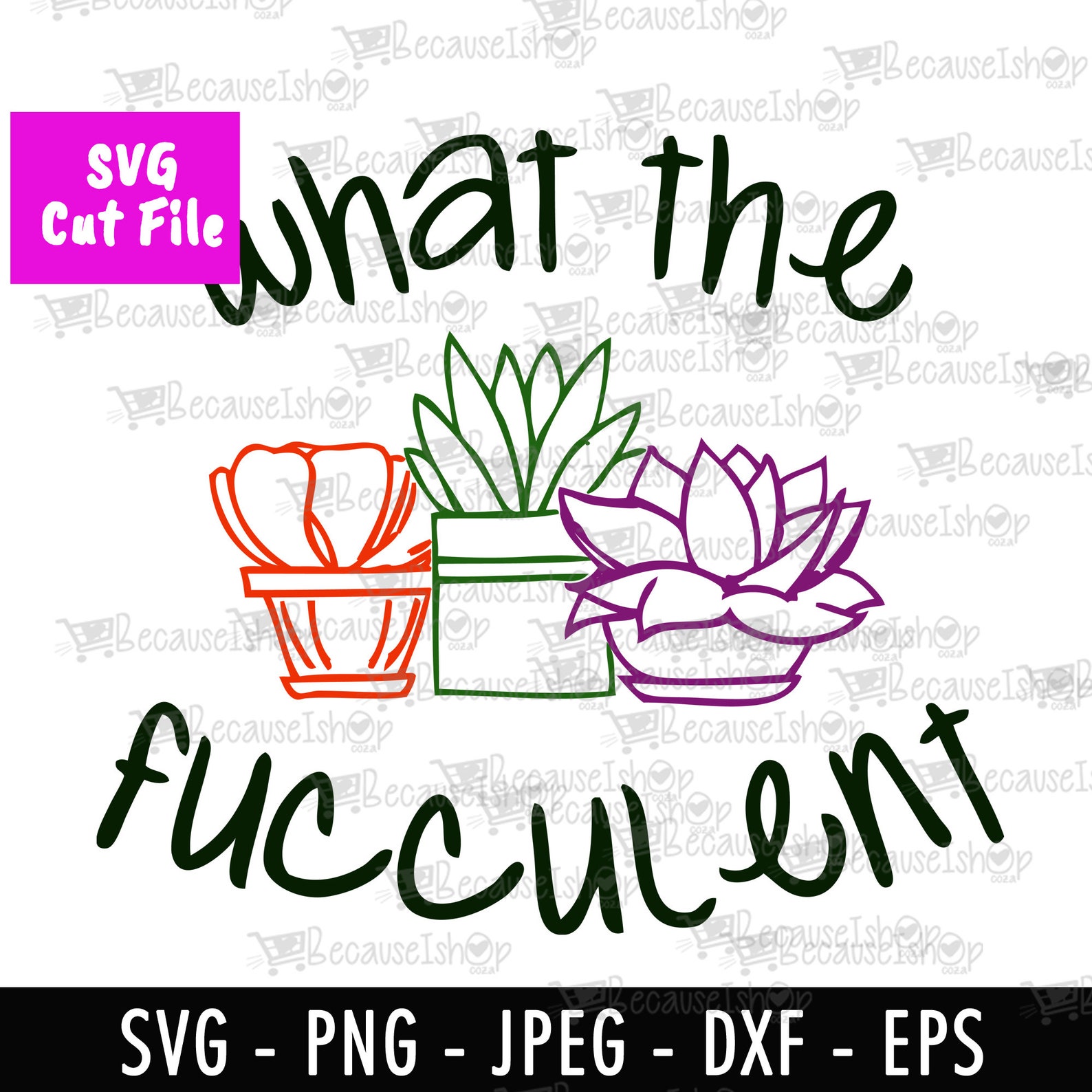 What the fucculent succulent plants love cute wall art | Etsy