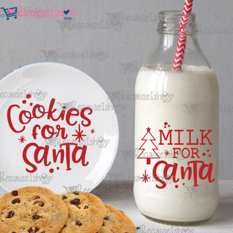 Milk for Santa, Cookies for Santa, Christmas Svg, Santa Claus, Xmas ...