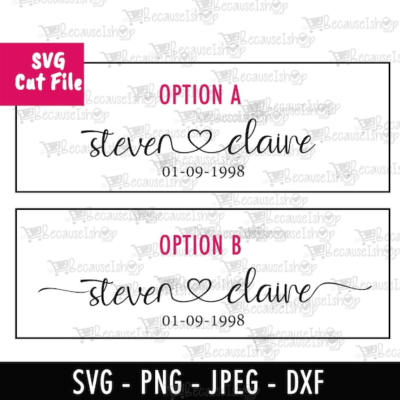 Couple Names With Heart Svg Custom Name Svg Valentines Day | Etsy