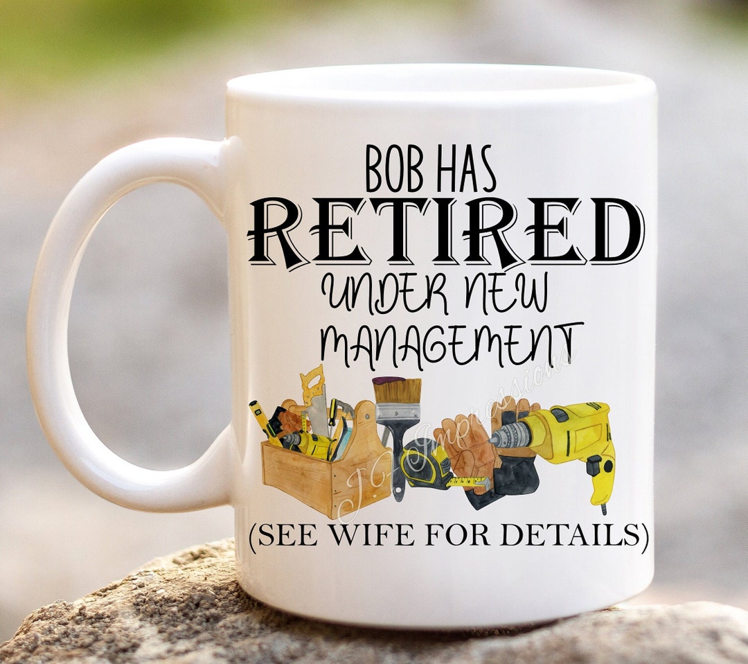 Personalised Retirement Mug Gift for Males - Novelty Retirement Gift ...