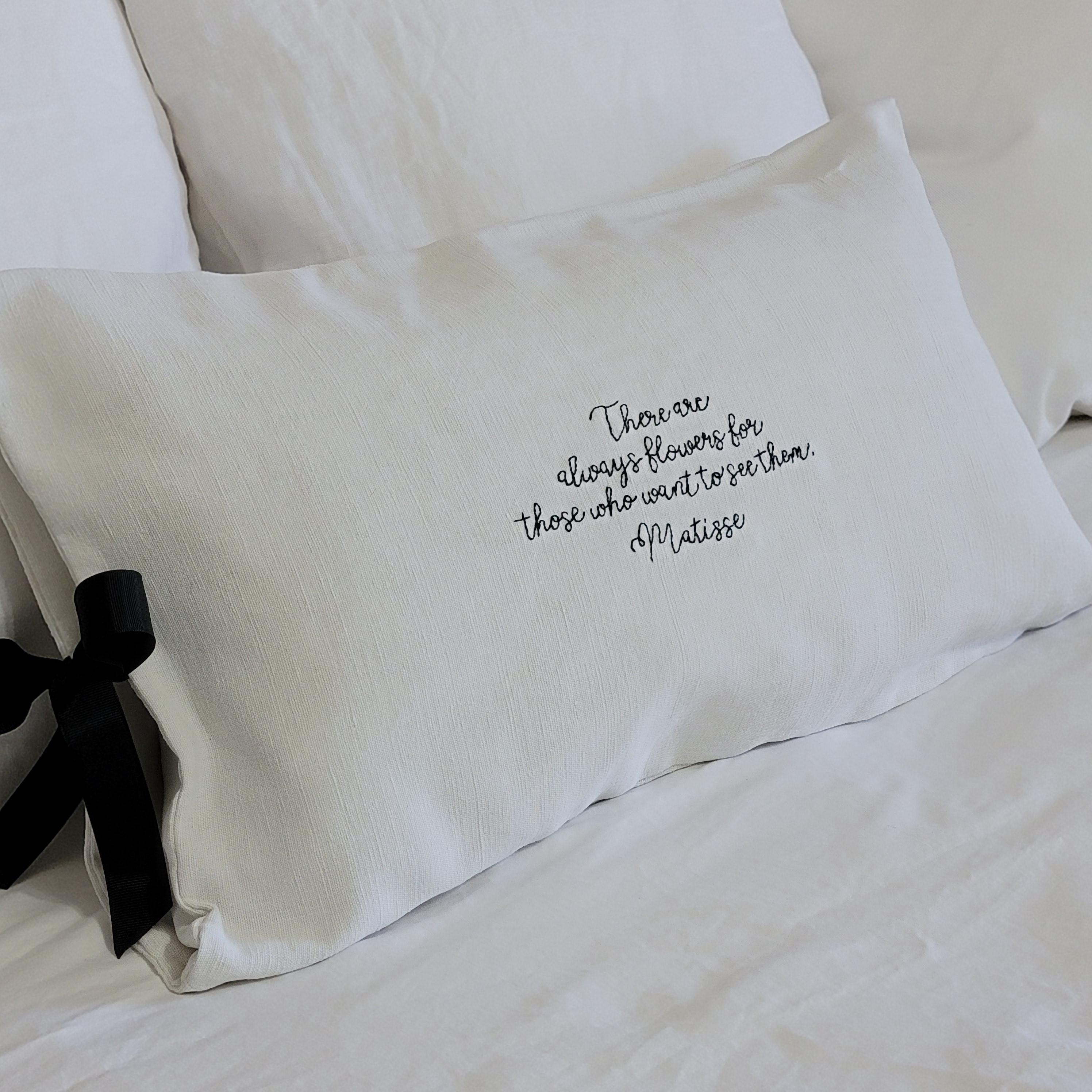 Personalized Gifts, Hand Embroidered Pillow, Custom Quote or Message ...